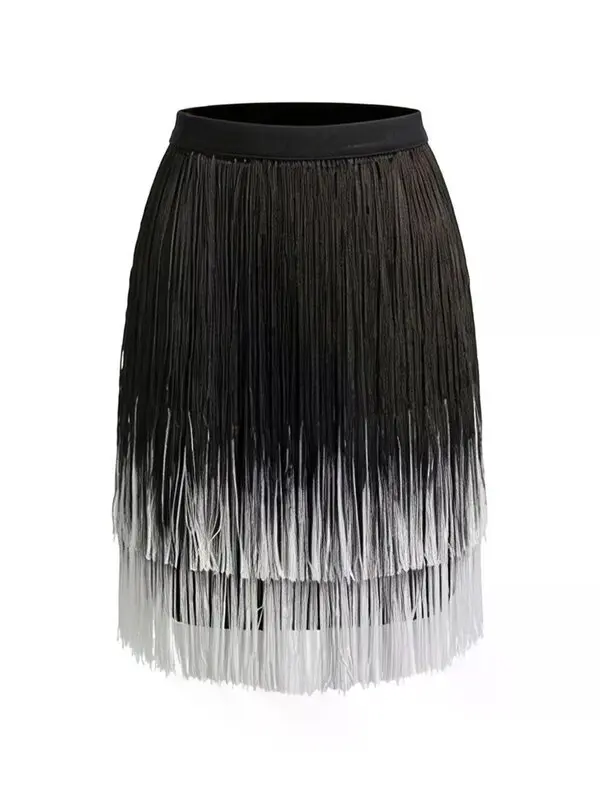 GEMY MAALOUF Tiered Tassel Skirt