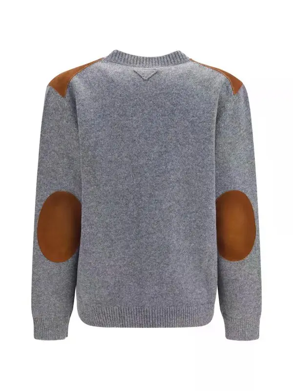 Prada Suede Panel Wool Cardigan