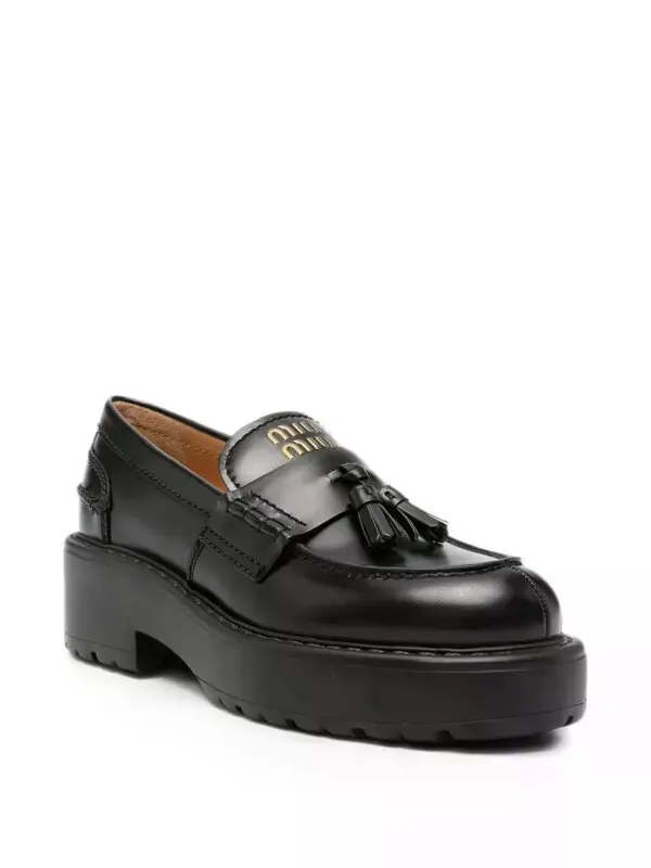 Miu Miu Tassel-detail Loafers - Black