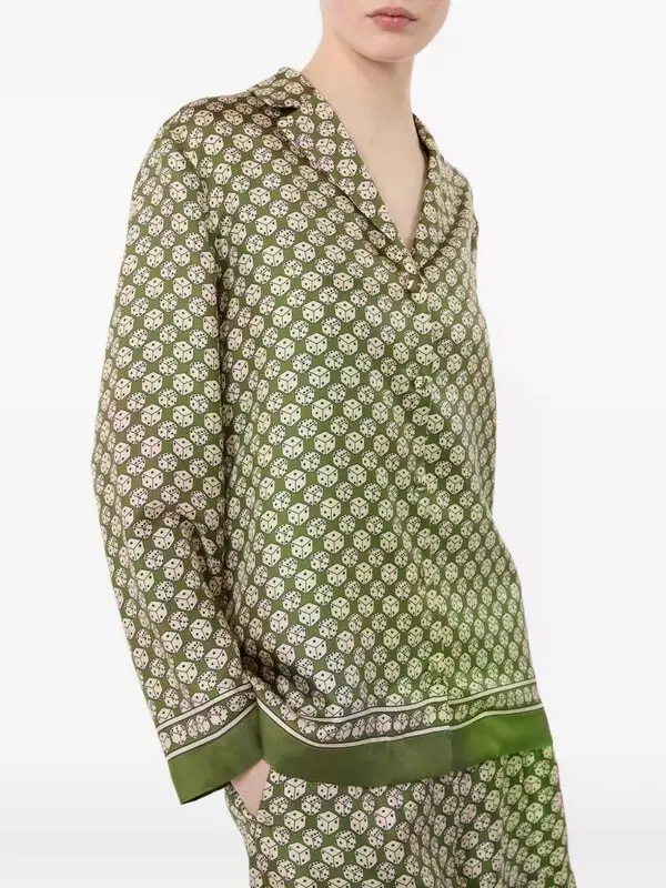 Max Mara Geometric-print Silk Shirt