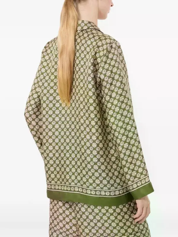 Max Mara Geometric-print Silk Shirt