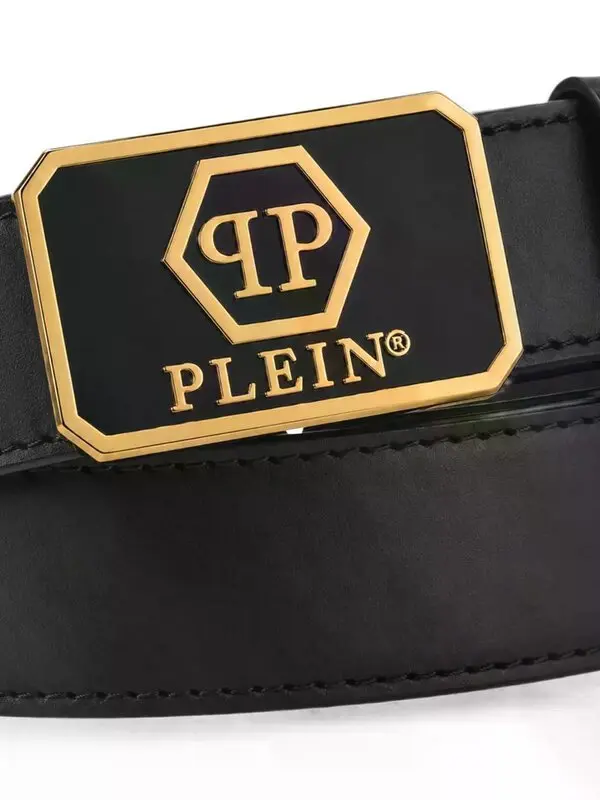Philipp Plein Hexagon Buckle Leather Belt
