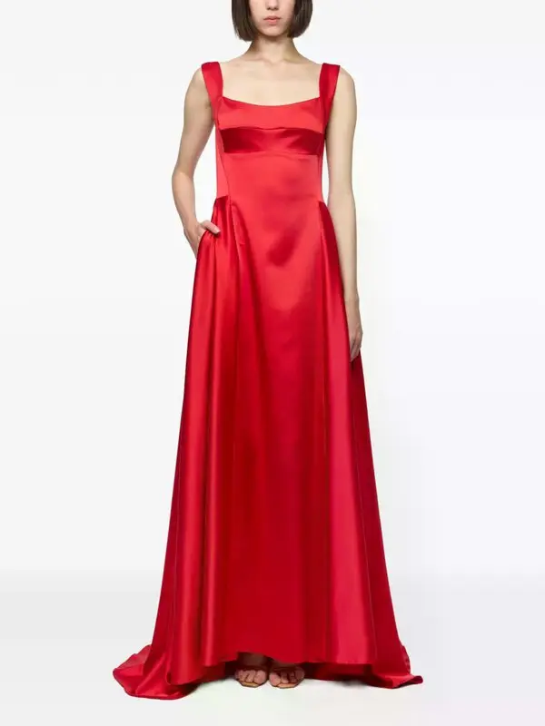 ATU BODY COUTURE Satin Maxi Dress - Red