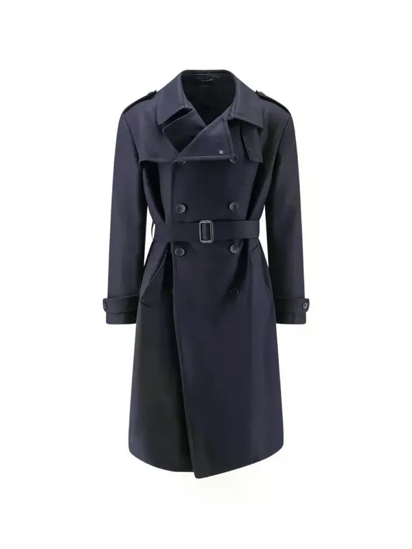 Tagliatore Double-breasted Belted Trench Coat - Blue