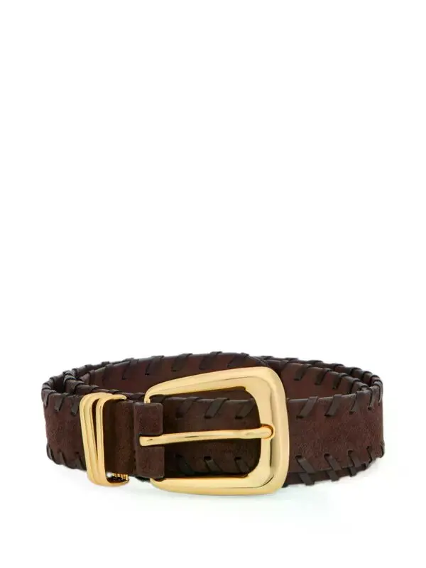 Veronica Beard Arch Whipstitch-trim Belt