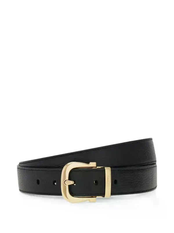 FERRAGAMO Reversible Gancini Belt - Black
