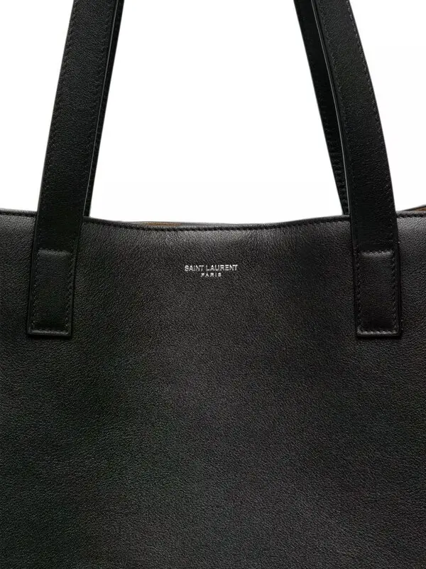 Saint Laurent Logo-stamp Leather Tote Bag