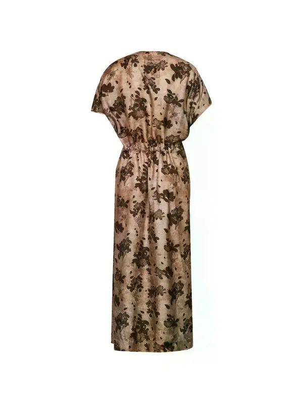 UMA WANG Floral Print V-neck Maxi Dress