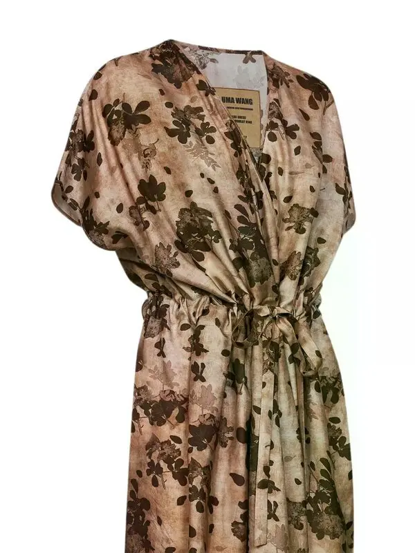 UMA WANG Floral Print V-neck Maxi Dress