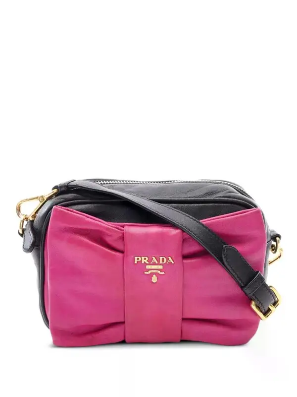 Prada Bow Detail Shoulder Bag - Black