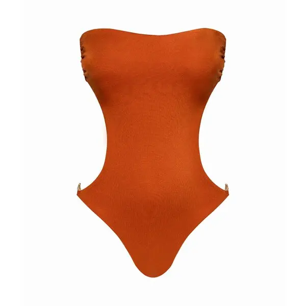 CHERINA BEACHWEAR LLC Priyana One-piece Swimsuit In Amber Glow - Orange