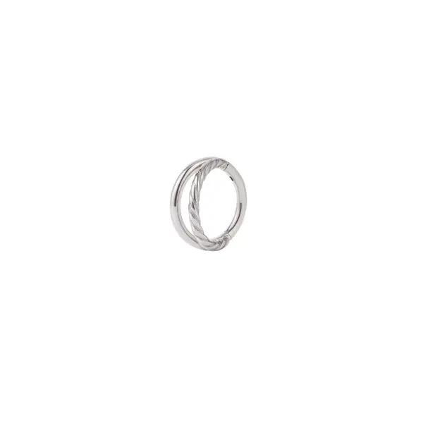VANCHI Double Clicker Titanium Ring In Platinum - Silver