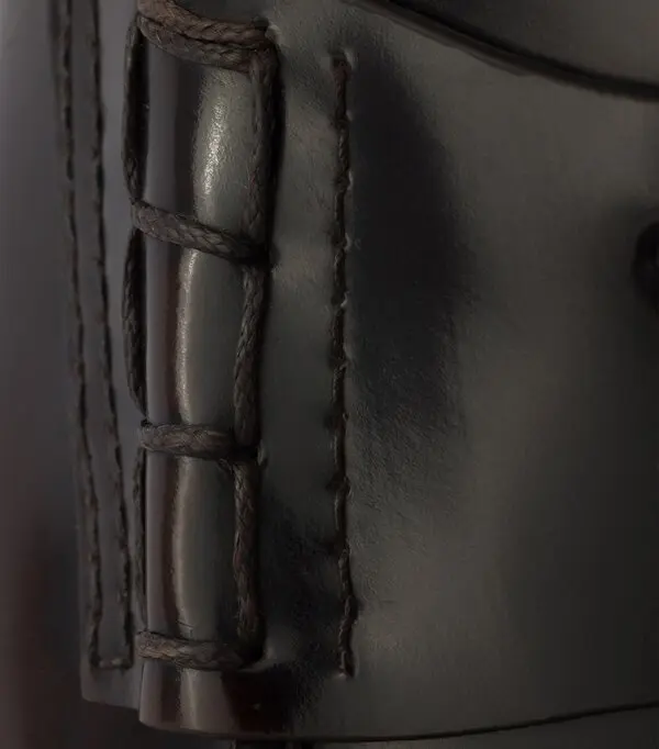 Prada Brushed Leather Triangle Loafers