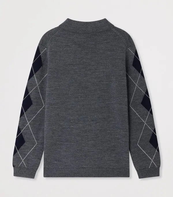 Bonpoint Wool Argyle Polo Sweater