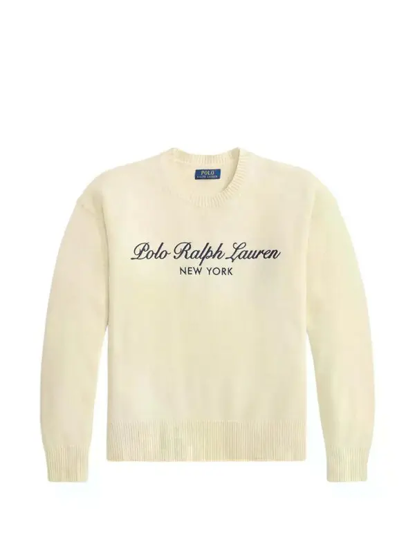 Polo Ralph Lauren Logo-embroidered Crew-neck Sweater - Neutrals