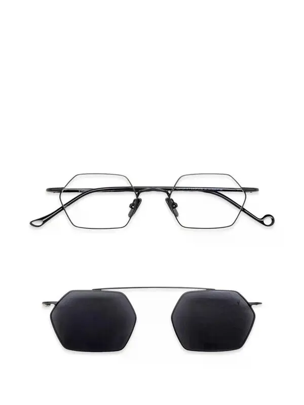 EYEPETIZER Copper + Clip-on Geometric-frame Glasses
