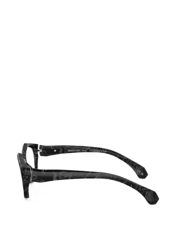 ALAIN MIKLI Marbled-effect Geometric-frame Glasses