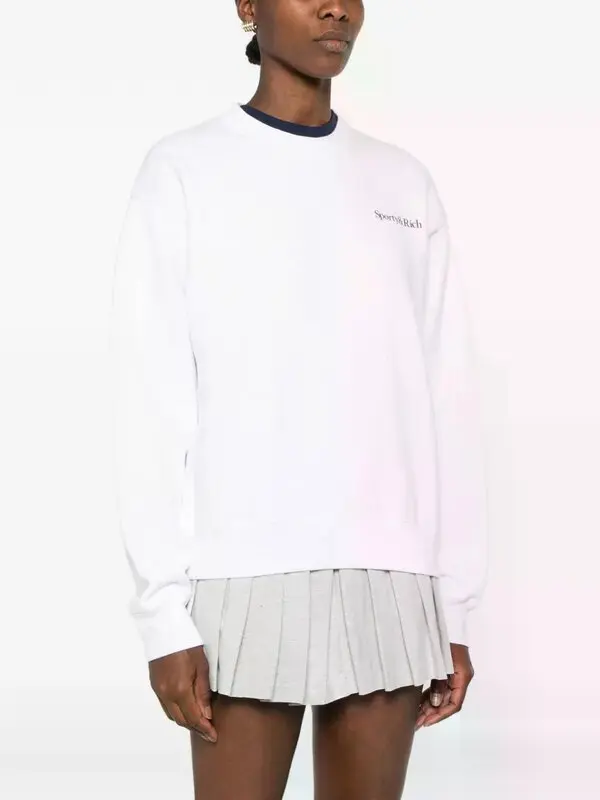 SPORTY & RICH Play Tennis Logo-print Sweatshirt - White