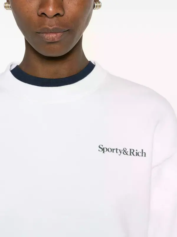 SPORTY & RICH Play Tennis Logo-print Sweatshirt - White