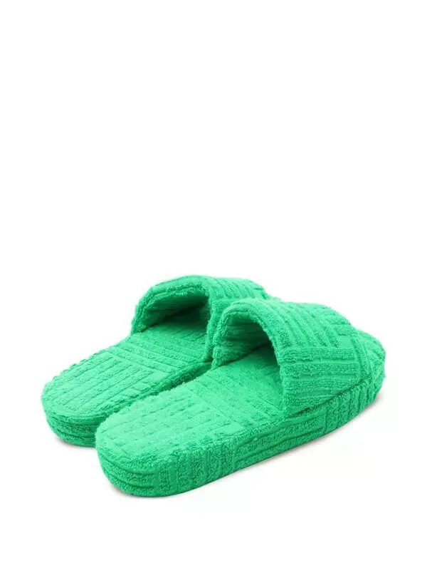 Bottega Veneta Terry Cloth Intrecciato Effect Slippers