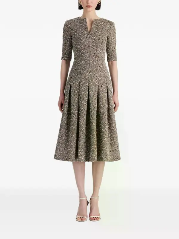 Oscar De La Renta Tweed Midi Dress