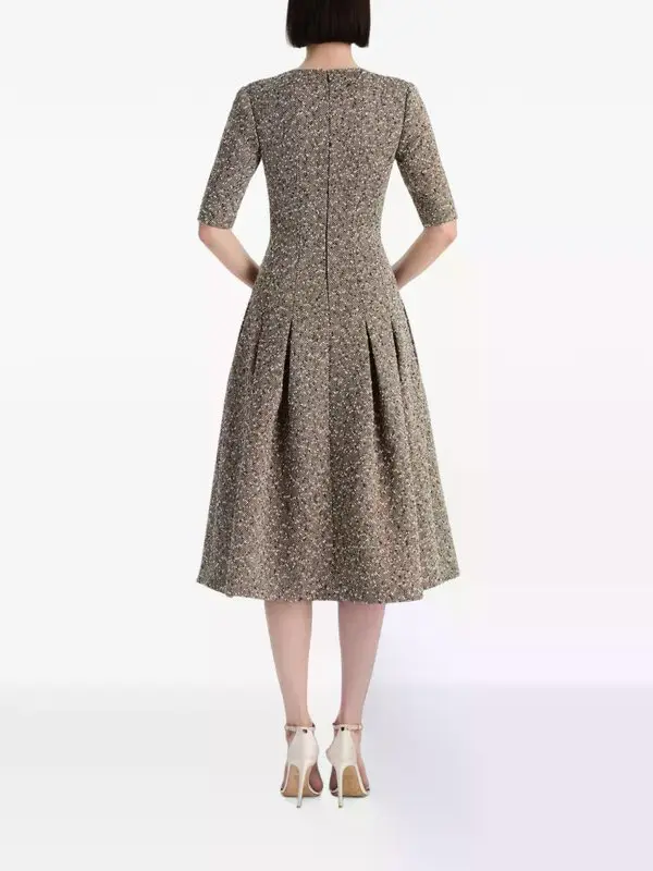 Oscar De La Renta Tweed Midi Dress