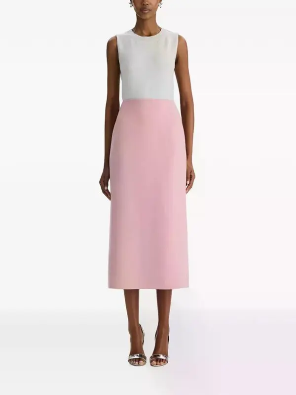 Oscar De La Renta Virgin Wool Pencil Midi Skirt