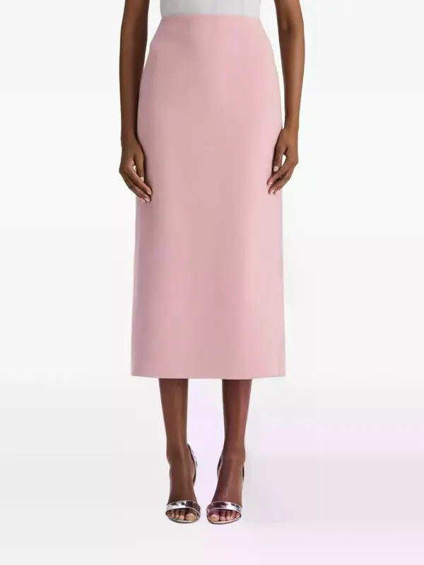 Oscar De La Renta Virgin Wool Pencil Midi Skirt