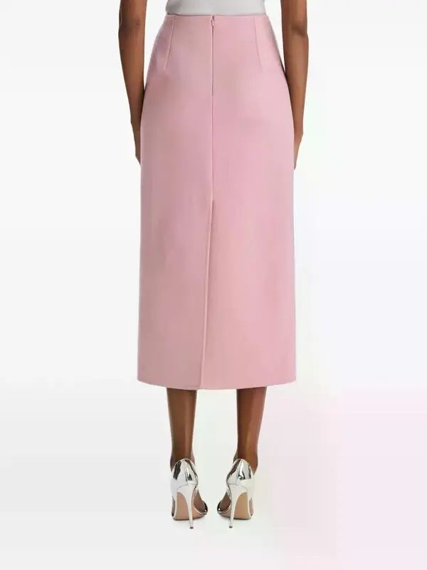 Oscar De La Renta Virgin Wool Pencil Midi Skirt