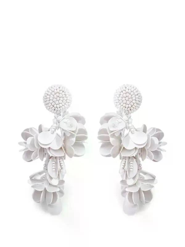 Oscar De La Renta Bouquet Beaded Earrings