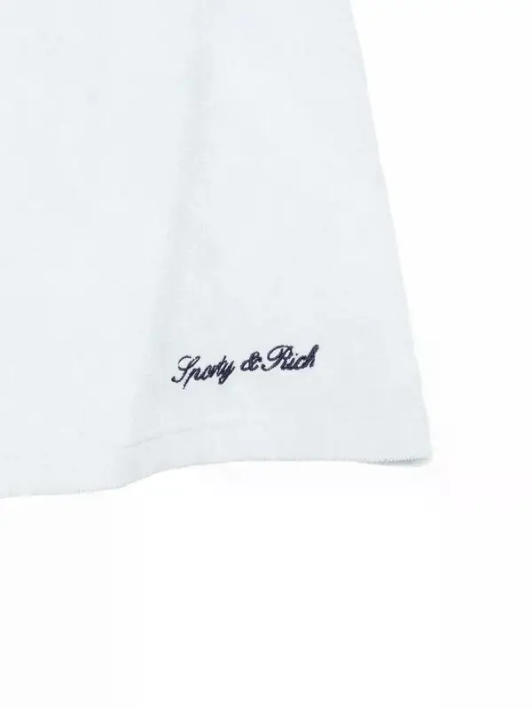 SPORTY & RICH Logo-embroidered Terry Cloth Skirt - Blue