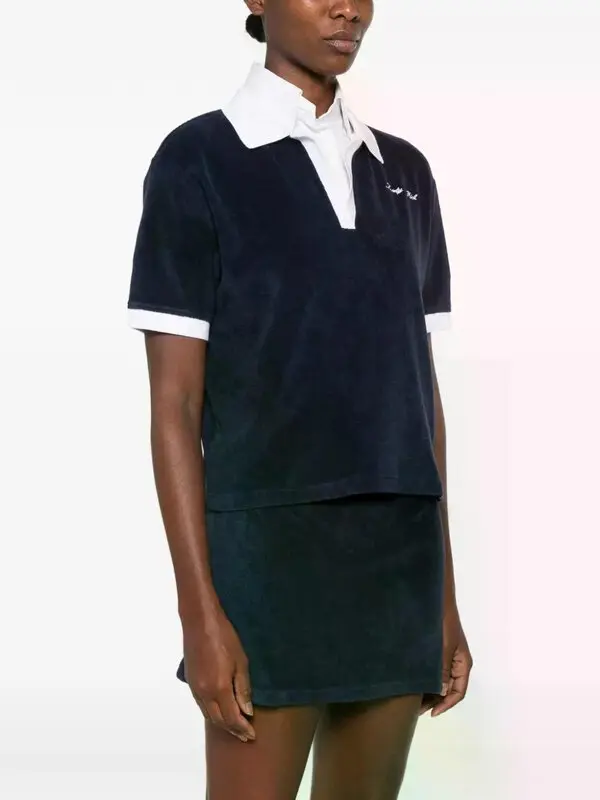 SPORTY & RICH Logo Terry Cloth Top