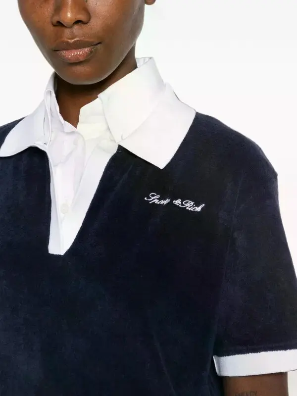 SPORTY & RICH Logo Terry Cloth Top