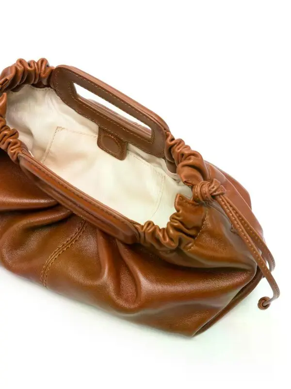 Maje Gathered-detailing Leather Clutch Bag