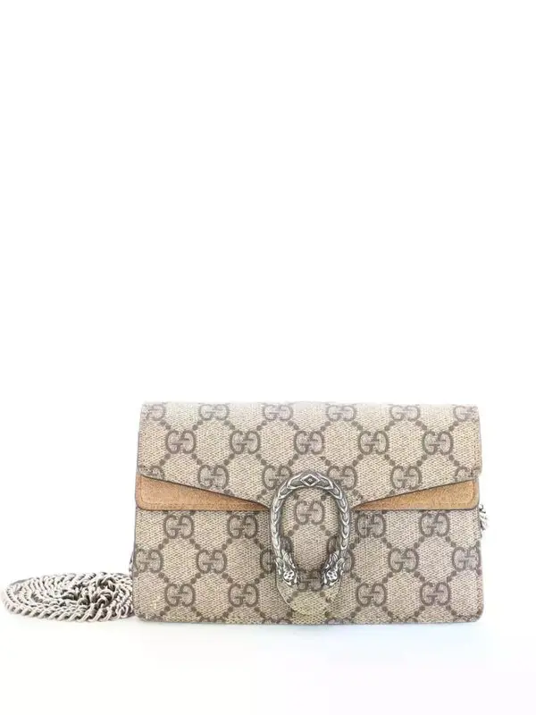 Gucci Dionysus Gg Coated Canvas Super Mini Crossbody Bag - Brown
