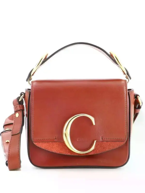 Chloé C Flap Bag Leather Mini Crossbody Bag