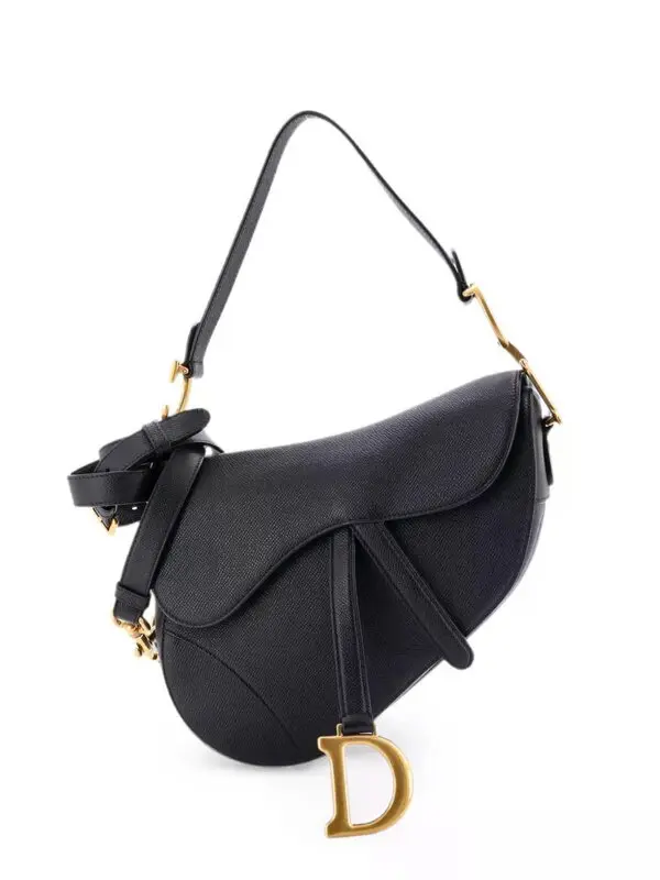 Dior Saddle Handbag With Strap Leather Medium Shoulder Bag