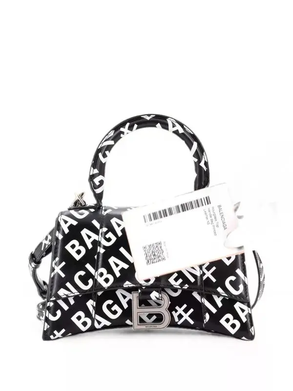 Balenciaga Hourglass Top Handle Bag Printed Leather Xs Satchel