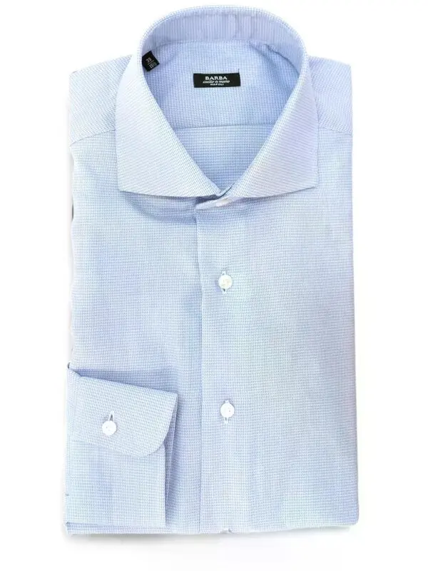 BARBA NAPOLI Micro-pattern Long-sleeve Shirt
