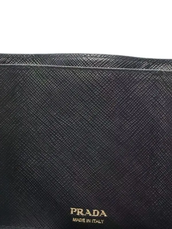 Prada 2010s Saffiano Triang Trifold Wallet