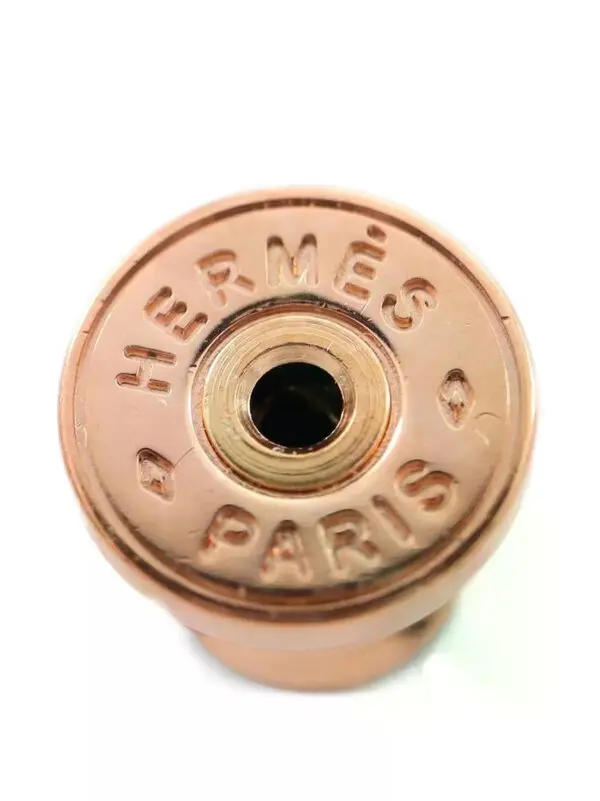 Hermès Rose Gold-tone And Bordeaux Enamel Mini Pop H Stud Earrings - Pink