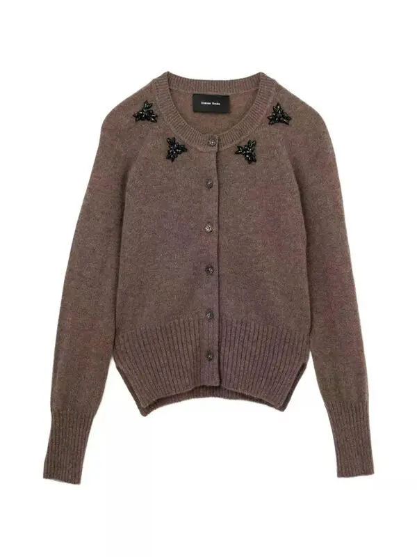 Simone Rocha Bead-embellished Cardigan - Brown