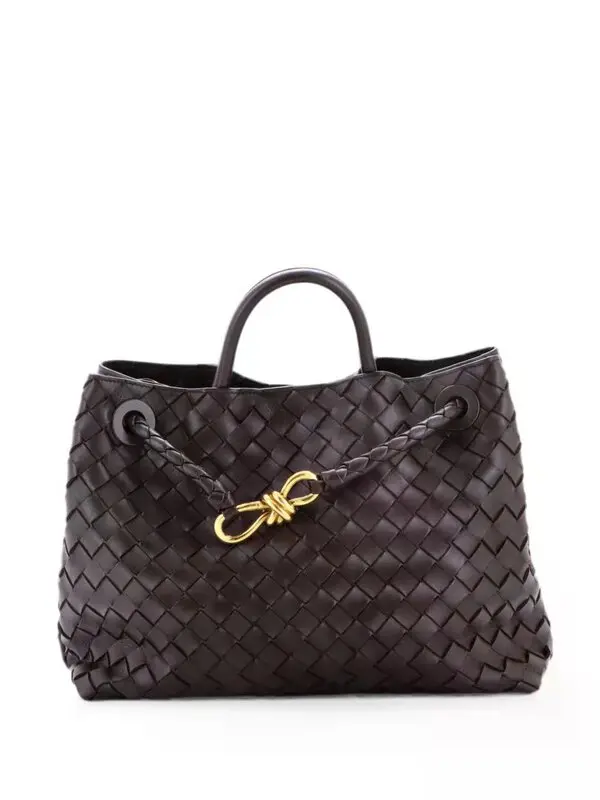 Bottega Veneta Andiamo Top Handle Bag Intrecciato Nappa Medium Satchel - Brown