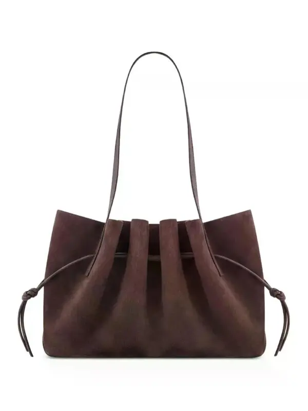 Yuzefi Scallop Pleated Shoulder Bag - Brown