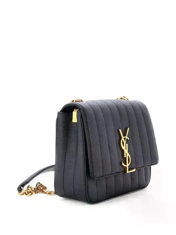 Saint Laurent Vicky Vertical Quilted Grainy Leather Medium Crossbody Bag