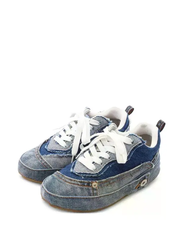 Loewe 2000s Deconstructed Denim Sneakers - Blue