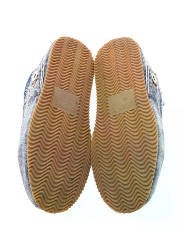 Loewe 2000s Deconstructed Denim Lace-up Sneakers