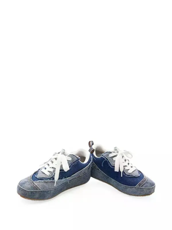 Loewe 2000s Deconstructed Denim Lace-up Sneakers