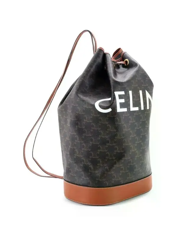 Celine Sailor Triomphe Coated Canvas Bucket Bag - Brown