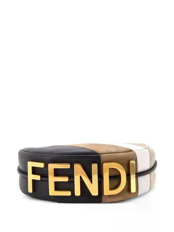 Fendi Graphy Bag Striped Leather And Suede Small Hobo Bag